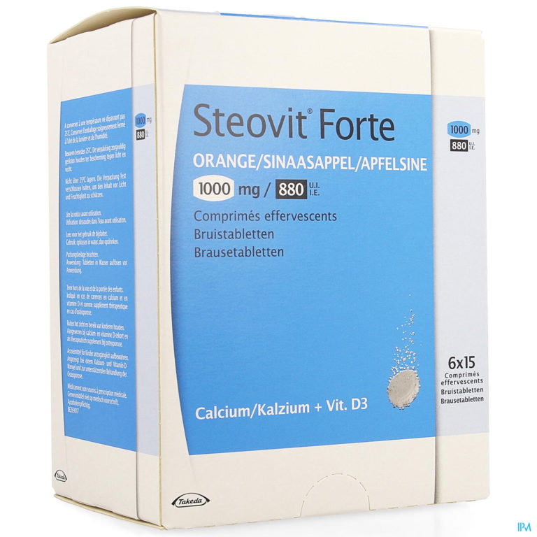 STEOVIT FORTE ORANGE 1000MG/880U 6*15CPR – Pharmacie Online